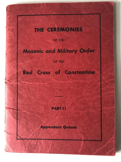 1975 CEREMONIES MASONIC Military Order Red Cross Constantine Appendant ...