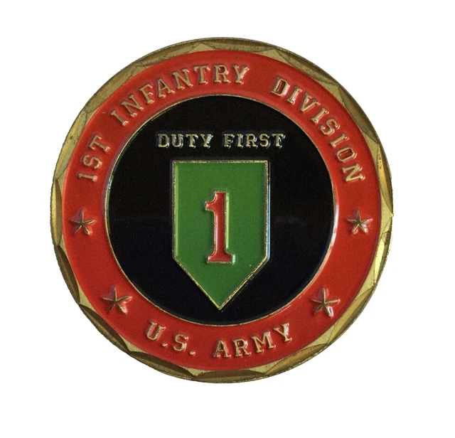 U.S. ARMY CHALLENGE Coin - 1st Infantry Division Big Red One EUR 18,89 ...