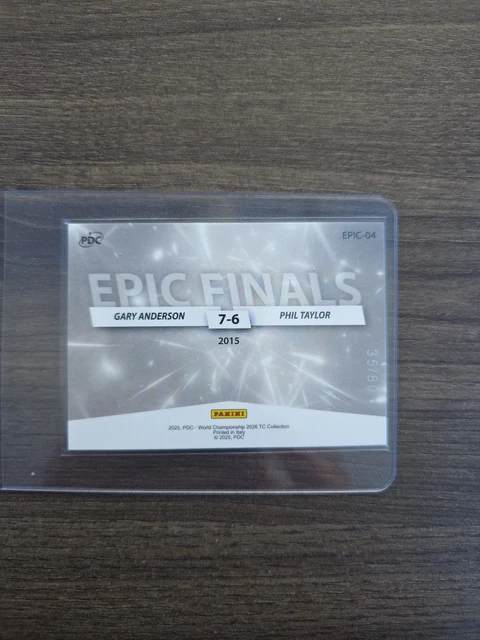 PANINI PDC DARTS World Championship 2026 Gary Anderson Phil Taylor ...
