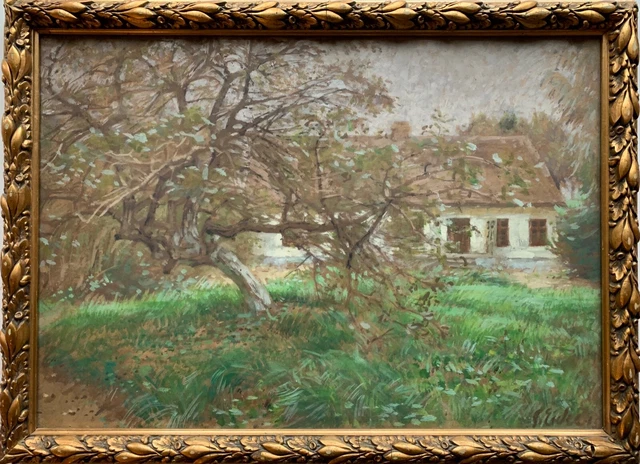 GOUACHE FRIEDRICH EBSWORTH (1883-1975) Fruit Tree At Old Country House ...