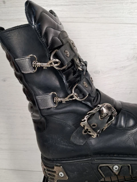 VINTAGE NEW ROCK Reactor-Size 10 Uk-Mid- Skull Buckles-Rare Style- Goth ...