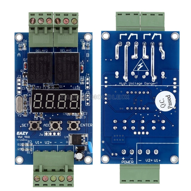 DC 12V DUAL Programmable Relay Control Board Cycle Delay Timer Switch ...