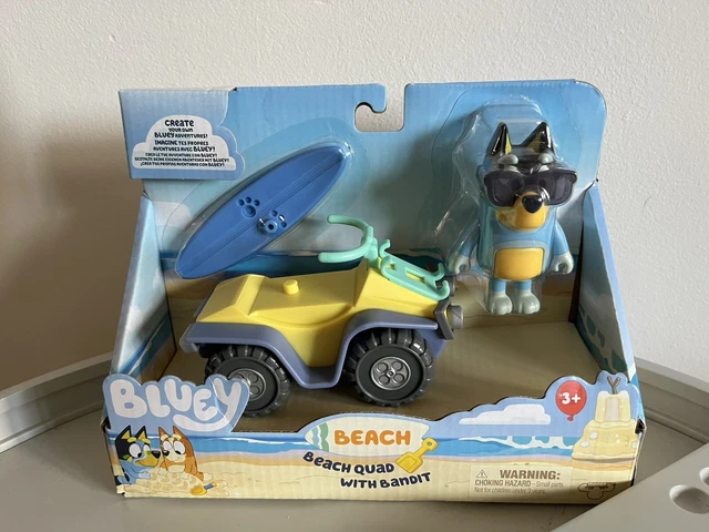 BLUEY VEHICLE FIGURE Beach Quad 3" Bandit Action Figure Playset Gift ...