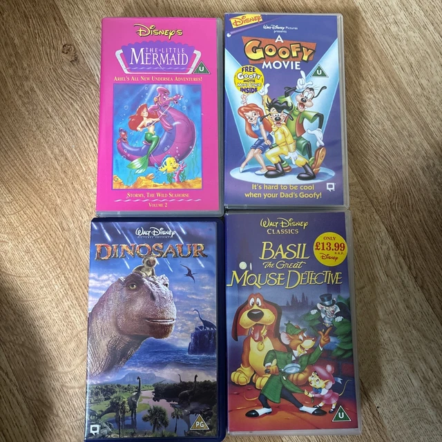 DISNEY VHS TAPES, Dinosaur, Goofy Movie, Basil Mouse Detective, Little ...