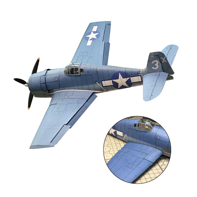 DIY 1:32 GRUMMAN F6F-3 Hellcat Fighter Paper Model Military Aircraft ...