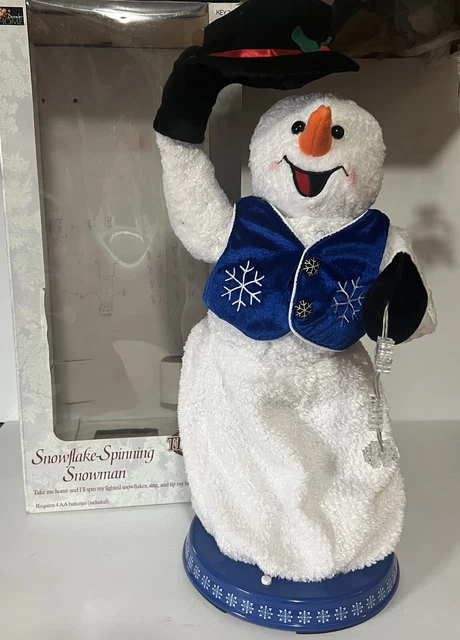 SNOWFLAKE SPINNING SNOWMAN Gemmy Animated Singing $109.66 - PicClick CA