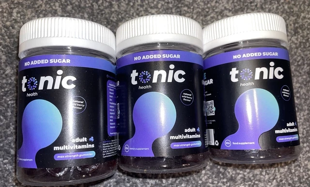 3 X TONIC Health Max Strength Adult Multivitamin Supplement. 30 Gummies ...