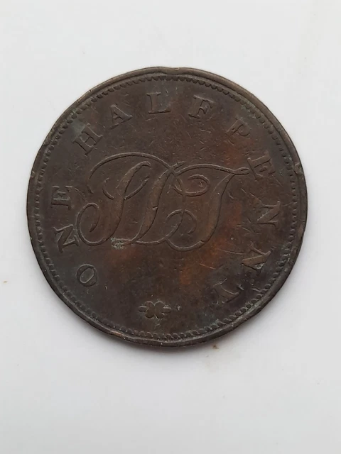 ANTIQUE ERA, ST.HELENA One Halfpenny Token By Soloman Dickson & Taylor ...