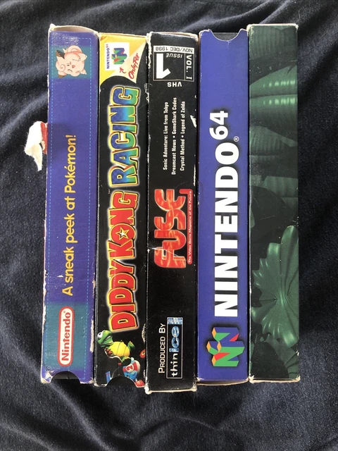 FIVE VHS NINTENDO Power Promo Pokémon Donkey Kong Diddy Racing N64 Fuse ...