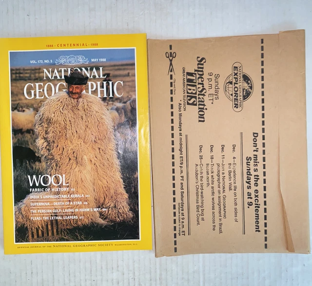 MAY 1988 CENTENNIAL Issue National Geographic Magazine History of Wool ...