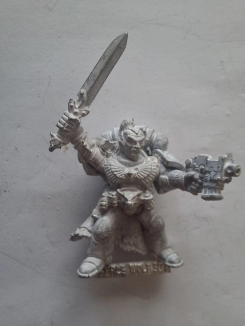 WARHAMMER 40K SPACE Wolves Wolf Guard Sergeant 1994 Metal Plastic £15. ...