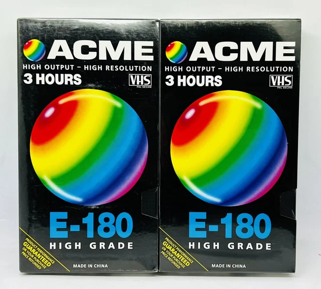 ACME VHS X2 high output high resolution 3 hour E-180 blank Tapes New/sealed $22.95 - PicClick AU