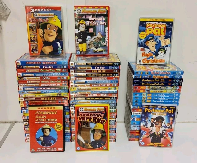 78 X FIREMAN Sam & Postman Pat DVD Joblot- Christmas Snow Hero Rescue ...
