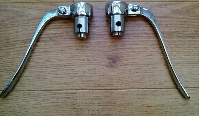 VINTAGE BIKES HANDLE Bar Chrome Inverted Reverse Levers Pair" 1 Inch ...