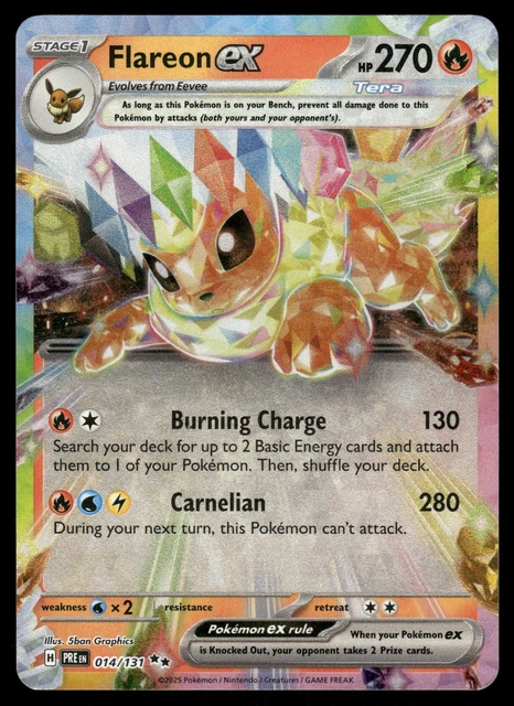 2025 POKEMON SV Prismatic Evolutions 014/131 Flareon EX $17.71 ...