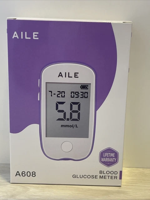 AILE BLOOD GLUCOSE Test Kit for Diabetes Blood Sugar monitor testing ...