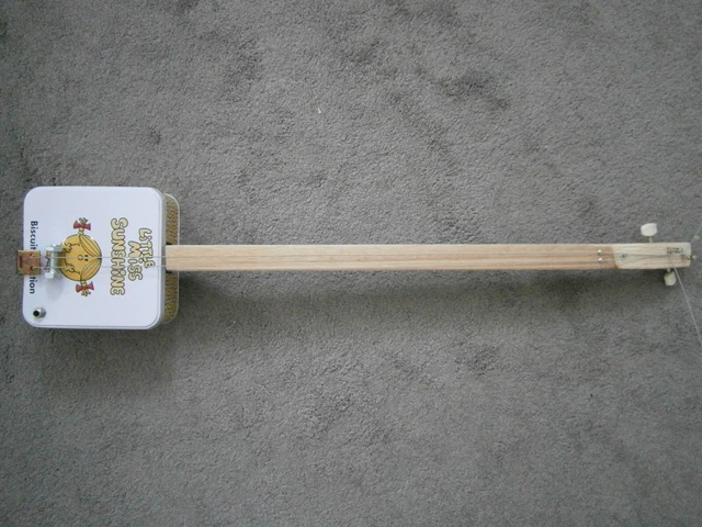2 STRING CIGAR Box Canjo Mr. Men Tin Diddley Chugger Electric Acoustic ...
