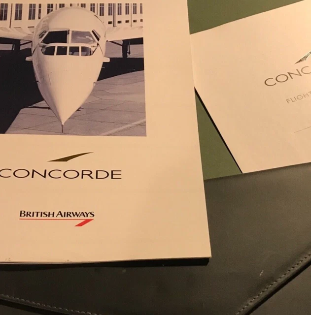 CONCORDE SUPERSONIC FLIGHT souvenir certificate folder airline magazine ...