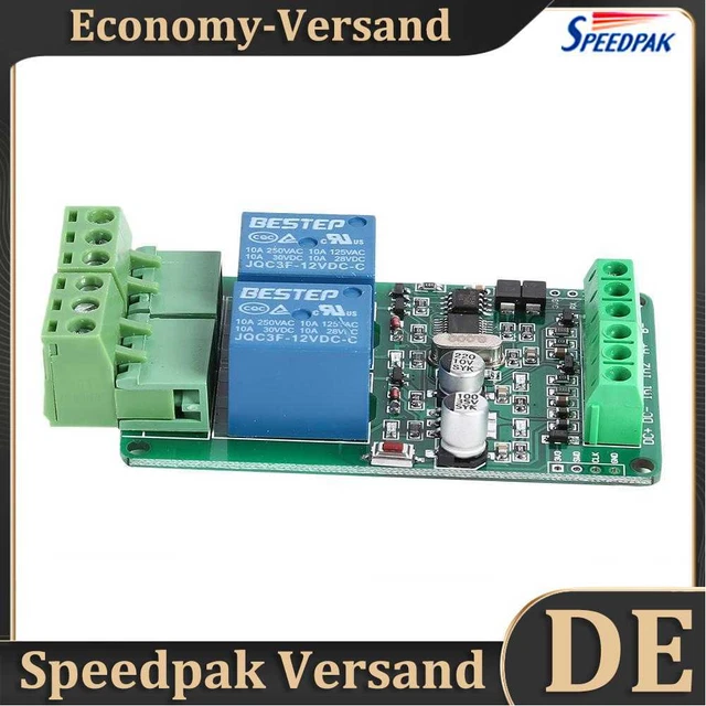 MODBUS RTU 2 Way Relay Module TTL/RS485 Interface Communication with ...