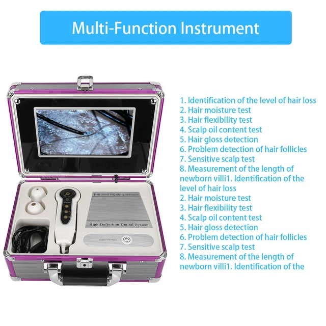 PROFESSIONAL SKIN HAIR Scalp Detector Analyzer Microscope 50X 200X Skin ...