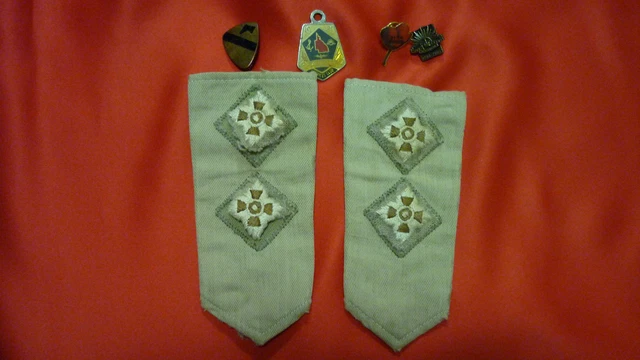 WW2 MEDIC EPAULETTES & US Military Calvary Pin + Rising Sun & Poppy ...