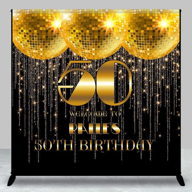 GOLD DISCO MIRROR Ball Custom Birthday Backdrop $37.90 - PicClick AU