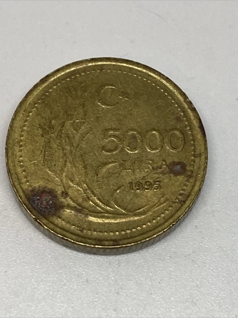 TURKEY 1995 5000 Lira Coin £1.00 - PicClick UK