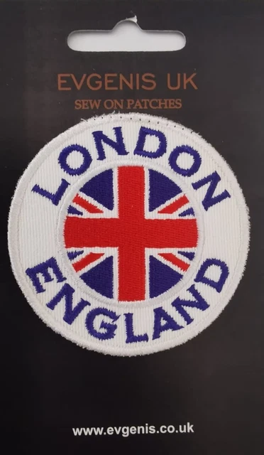 LONDON ENGLAND UNION Jack Flag Round Sew On Embroidered Patch Badge £2. ...
