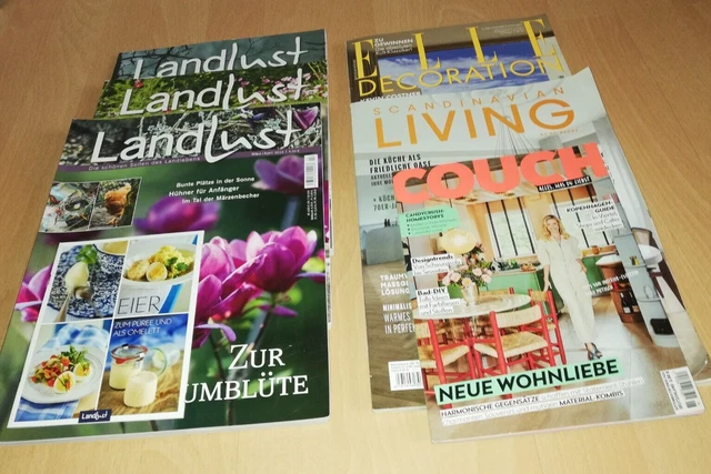 SAMMLUNG ZEITSCHRIFTEN KONVOLUT Elle Decoration, Landlust, Couch EUR 1 ...