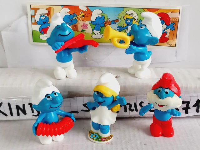 KINDER SURPRISE FERRERO FULL SET SMURFS PUFFI 5x FIGURES MUSIC BAND ...