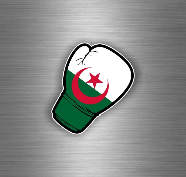 STICKER TUNING BOXING gloves jdm flag kick boxer decal car algeria ...
