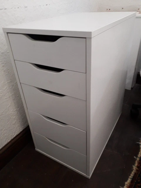 IKEA ALEX UNDER desk 5 drawer unit white 70 cm high £20.00 - PicClick UK