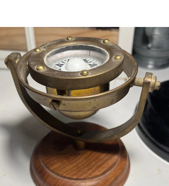ANCIENNE BOUSSOLE À cardan nautique en laiton EUR 25,00 - PicClick FR