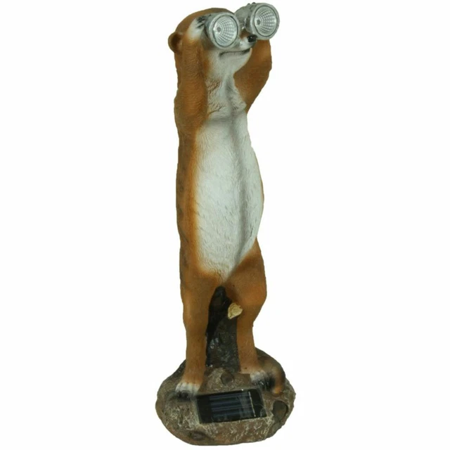 LAMPE SOLAIRE SURICATE Jardin Décorative Batterie IP44 Blanc Chaud LED ...