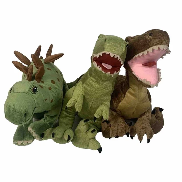 IKEA TEDDY PLUSH Dinosaur X3 T-Rex Tyrannosaurus Stegosaurus Medium ...