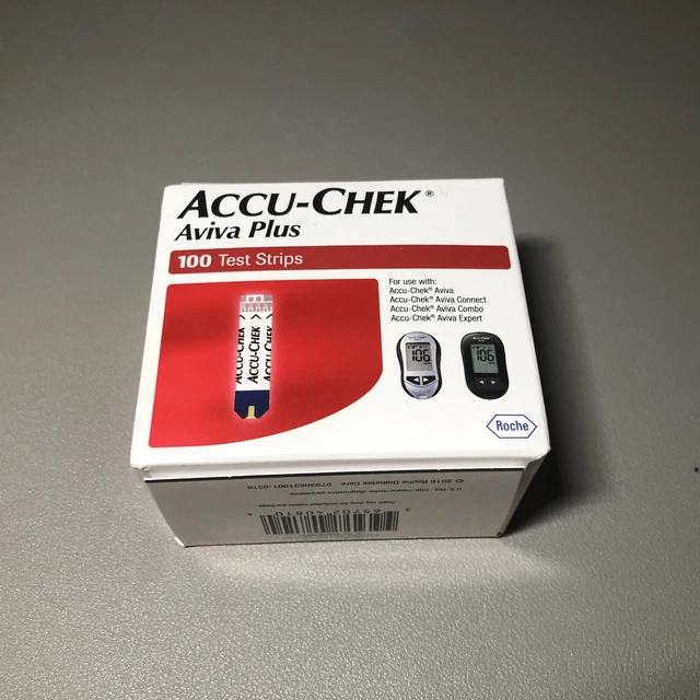 100 ACCU-CHEK AVIVA Plus Test Strips EXPIRES 2024++ , MINT CONDITION ...