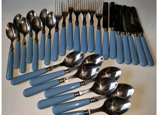 SCOF FRANCE 7 Teilig Besteck hellblau EUR 980,00 - PicClick DE
