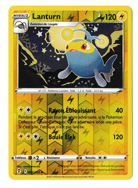 CARTE POKÉMON LANTURN 053/203 Reverse Evolution Céléste - FR 🔥 EUR 1,00 ...