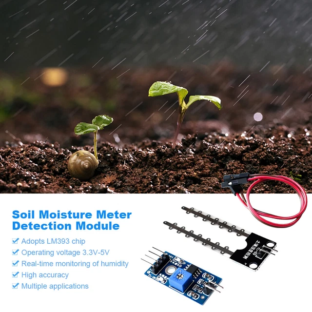 SOIL MOISTURE SENSOR Development Board LM393 5V High Precision for ...