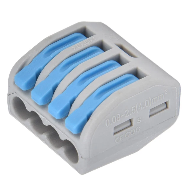 CONDUCTOR TERMINAL BLOCK 4 Way Compact Wire Connectors Insulation PC ...