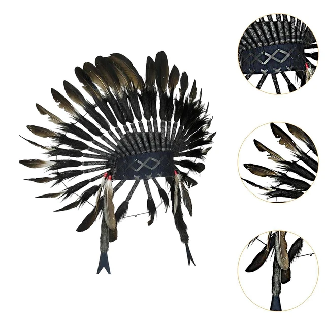 CHIEF INDIAN HAT Traditional for Adults Costume Accessories for Fancy ...