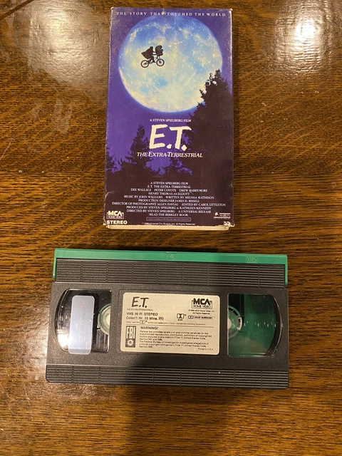 E.T. ET THE Extra Terrestrial VHS 1982 Rare bande verte et noire ...