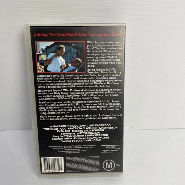 THE DEAD POOL VHS Video Tape Clint Eastwood 1994 Warner Bros $8.50 ...