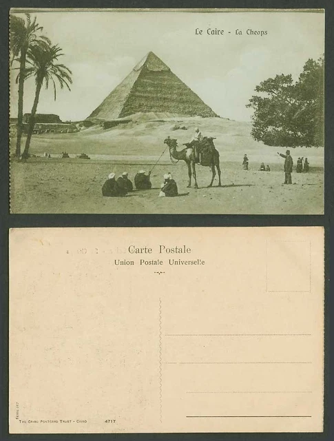EGYPT OLD POSTCARD Cairo Pyramid Le Caire La Cheops Camel Rider Palm ...