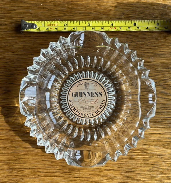RARE GUINNESS GUINESS St. James's Gate Dublin Glass Ashtray - No Chips ...