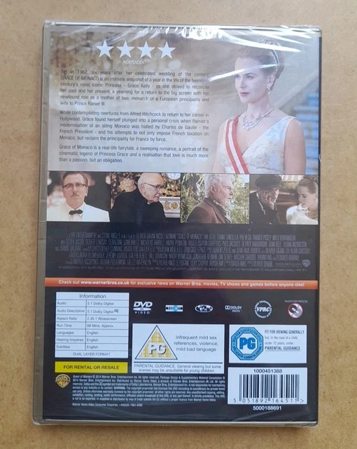GRACE OF MONACO DVD Nicole Kidman 2014 Grace Kelly Biopic Drama Movie ...