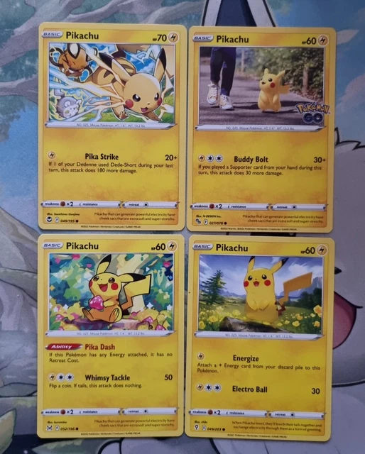 POKEMON CARD PIKACHU Bundle ×4 Non Holo lost origin evolving skies go ...