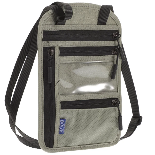 PASSPORT CARDS HOLDER Neck Hanging Pouch Travel Wallet Passport Holder ...