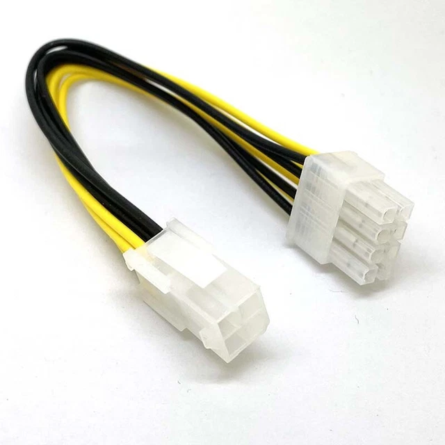 ATX 4 PIN Male to 8 Pin Female Power Cable Adapter CPU Power Supply ...