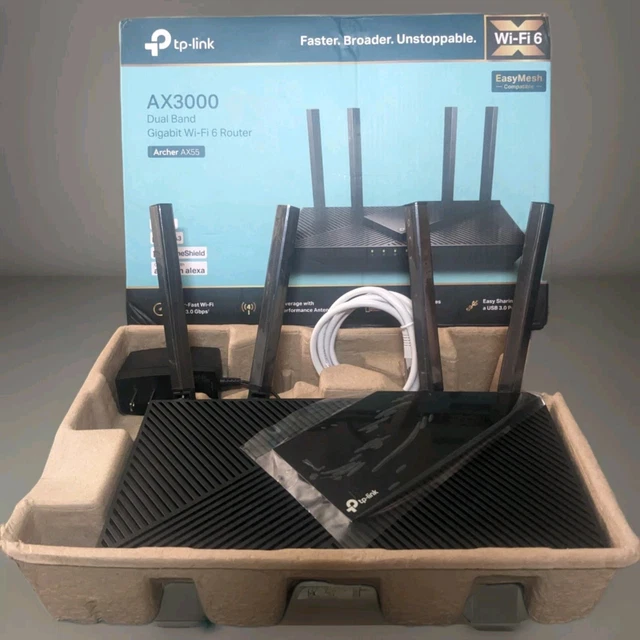 TP-LINK ARCHER AX3000 Dual-Band Wi-Fi 6 Router Gigabit 3Gbps $25.99 ...